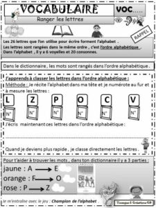 SEQUENCE L'ALPHABET et L'ORDRE ALPHABETIQUE • ReCreatisse