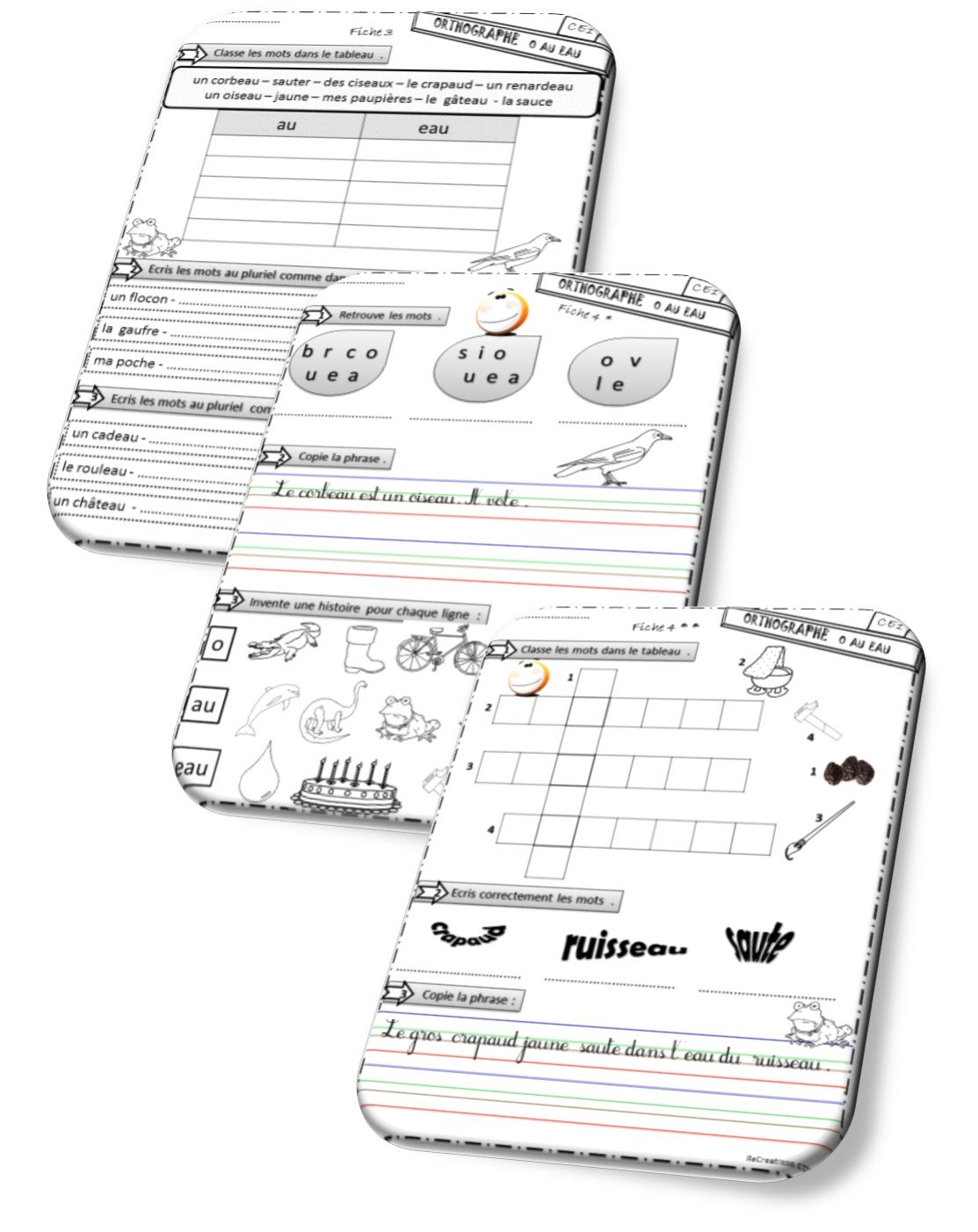 La lettre O - Les différentes graphies du son : o / au /eau • ReCreatisse