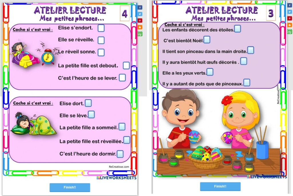 ATELIER LECTURE : Mes petites phrases CP / CE1 • ReCreatisse