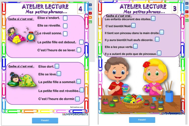 ATELIER LECTURE : Mes petites phrases CP / CE1 • ReCreatisse