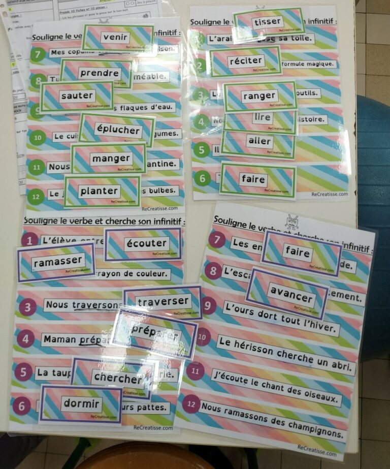 LE VERBE : Séquence JEUX / ATELIERS et activités • ReCreatisse