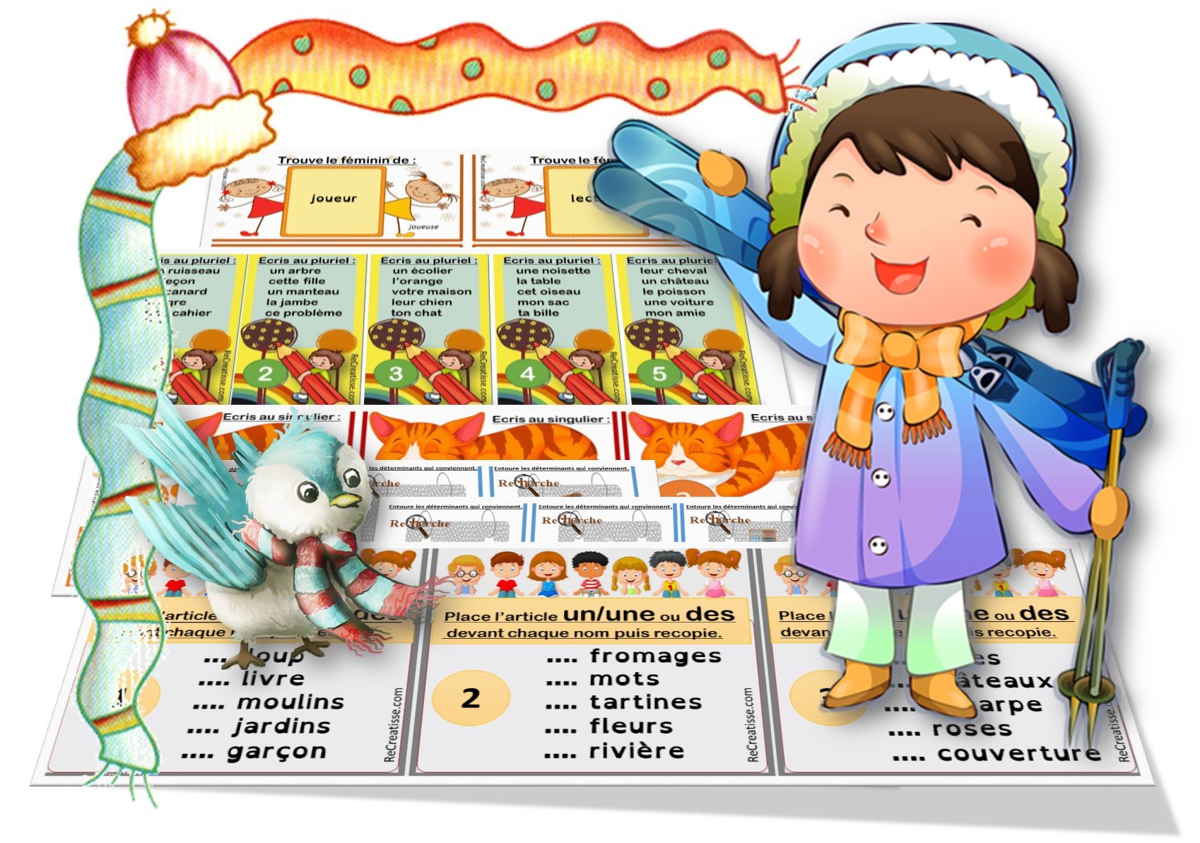 ATELIERS GRAMMAIRE : le genre et le nombre • ReCreatisse