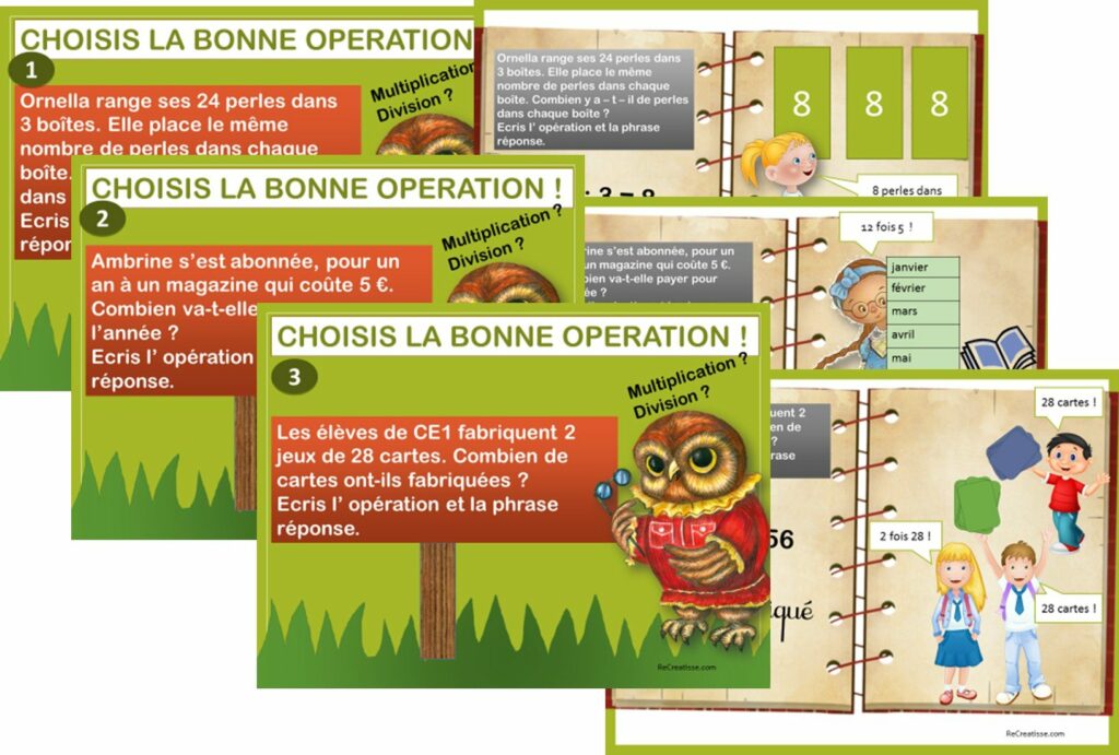 Choisir la bonne opération - Les problèmes, c'est chouette ! • ReCreatisse