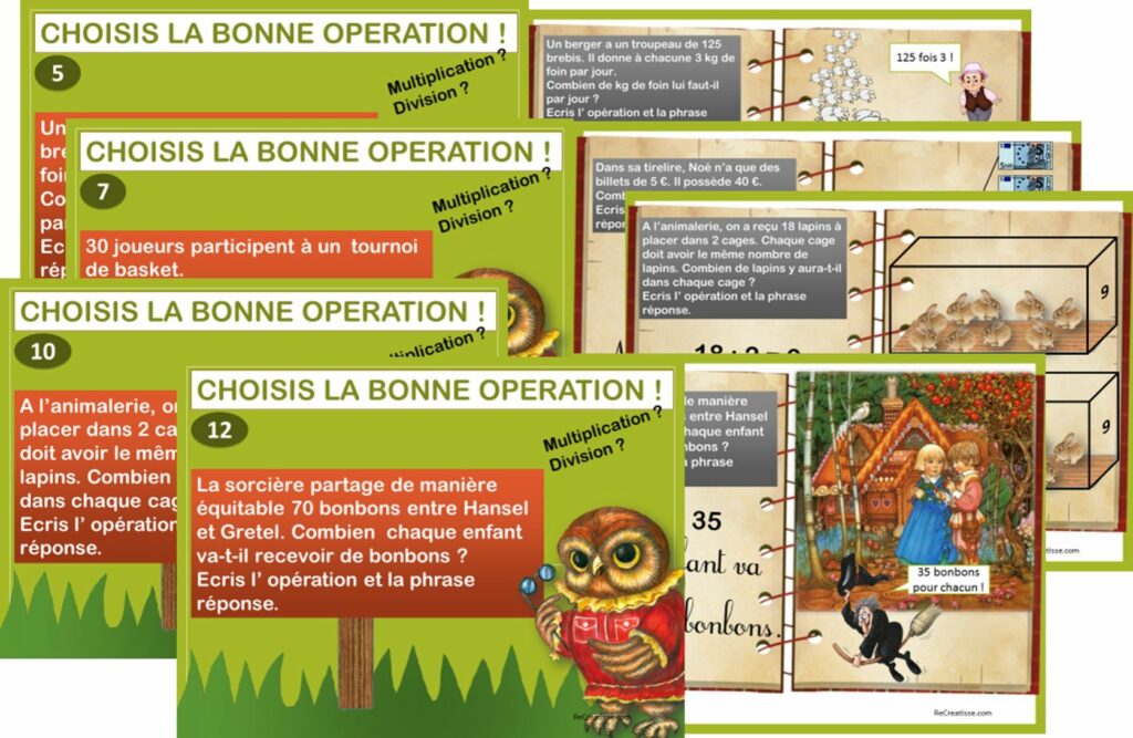Choisir la bonne opération - Les problèmes, c'est chouette ! • ReCreatisse