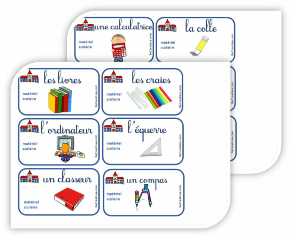 Activités lexicales : l'école • ReCreatisse