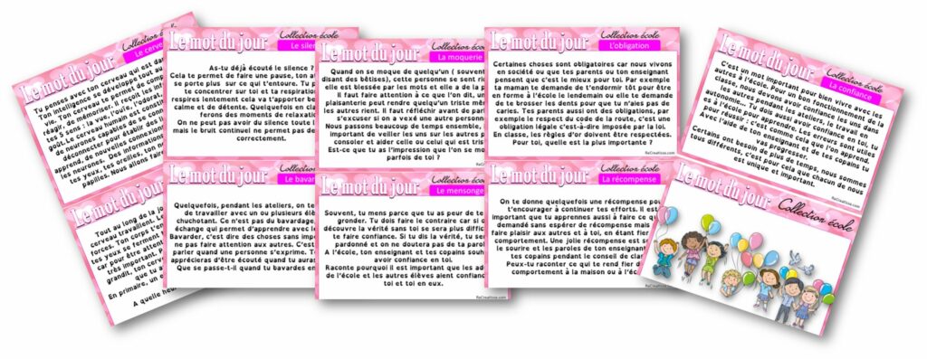 Activités lexicales : l'école • ReCreatisse