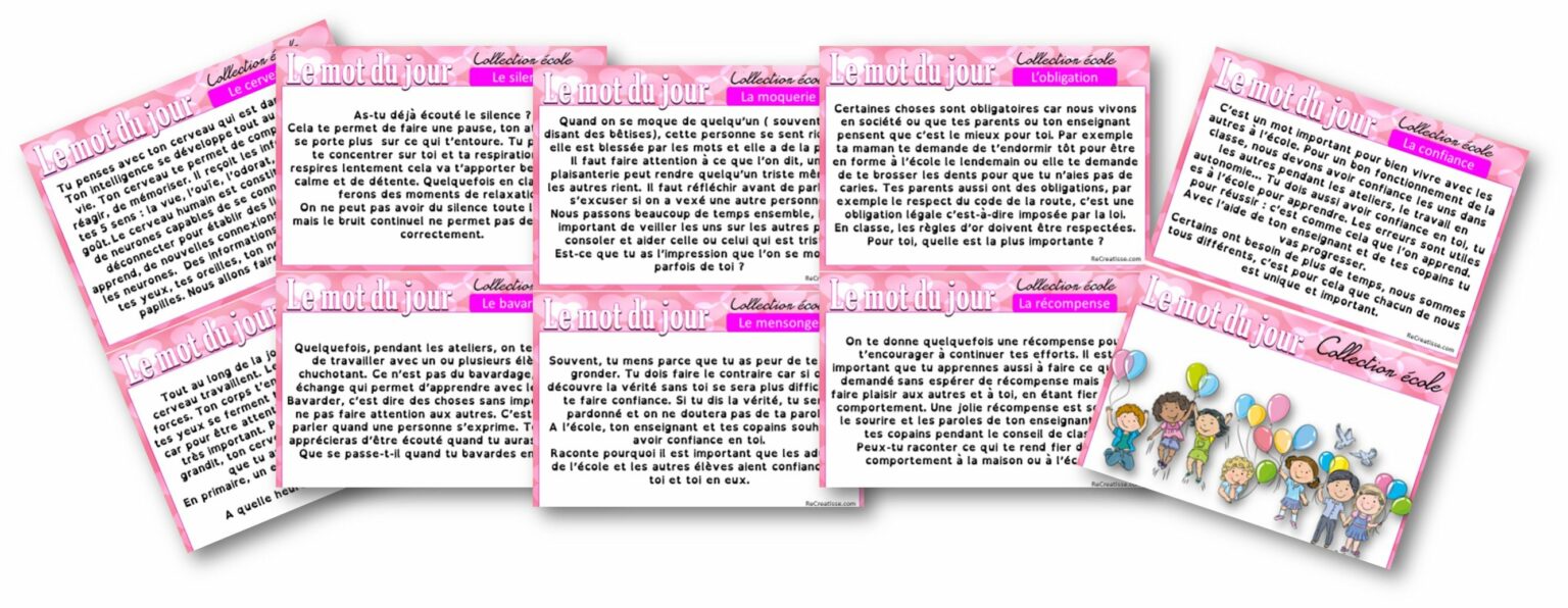 Activités lexicales : l'école • ReCreatisse