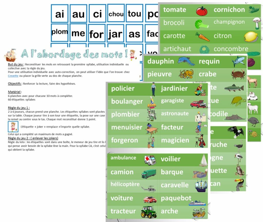 JEUX et ACTIVITES sur les SYLLABES et les MOTS • ReCreatisse