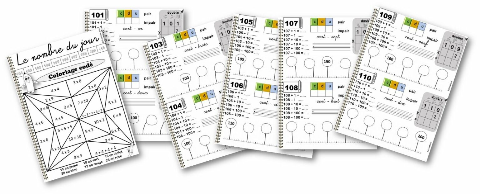 Rituel : exercices pour le nombre du jour • ReCreatisse