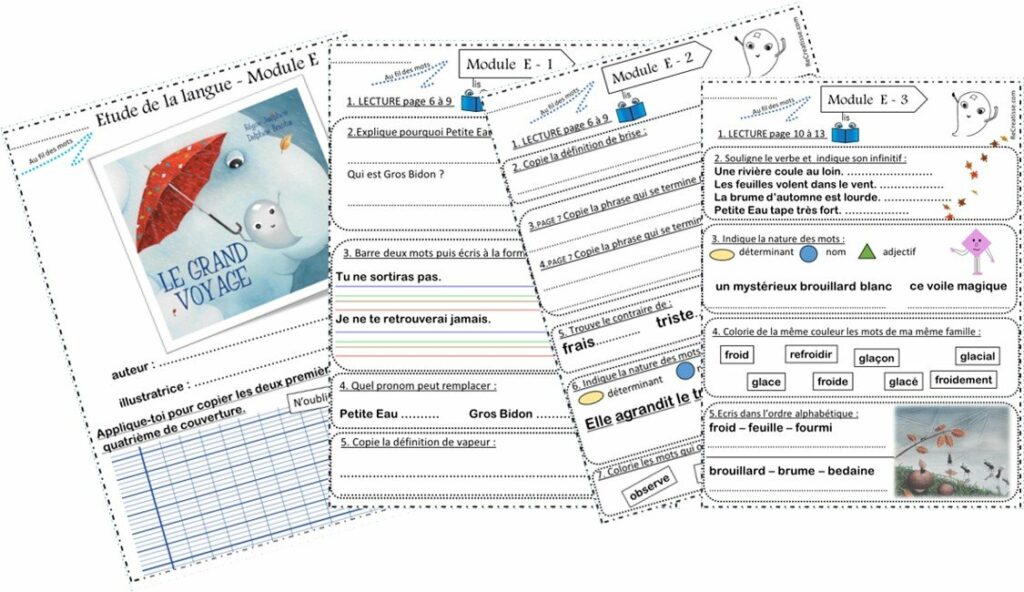 Au fil des mots : Le grand voyage - activités EDL • ReCreatisse