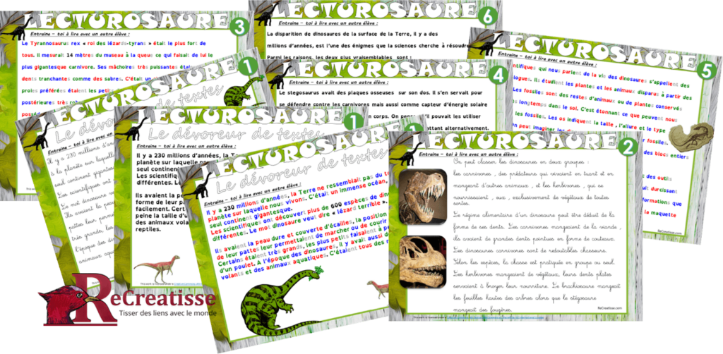 Ateliers lecture autour des dinosaures • ReCreatisse