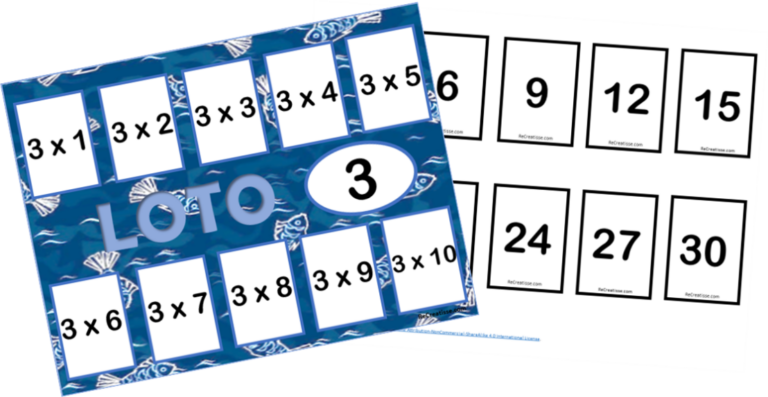 Jeux de cartes : tables de multiplication • ReCreatisse