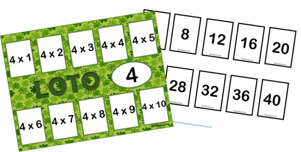 Jeux de cartes : tables de multiplication • ReCreatisse