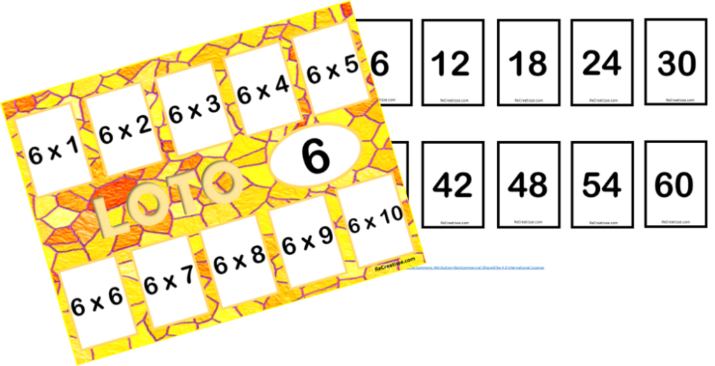 Jeux de cartes : tables de multiplication • ReCreatisse