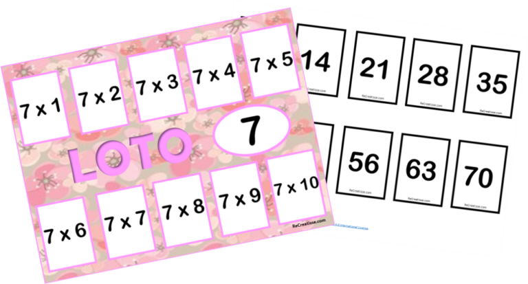 Jeux de cartes : tables de multiplication • ReCreatisse