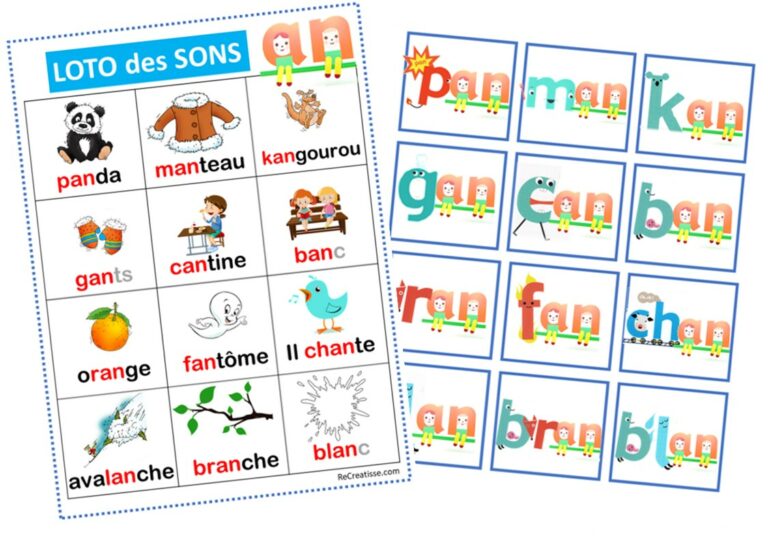 Je joue et j'apprends : LOTO DES SONS • ReCreatisse