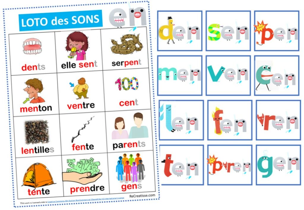 Je joue et j'apprends : LOTO DES SONS • ReCreatisse