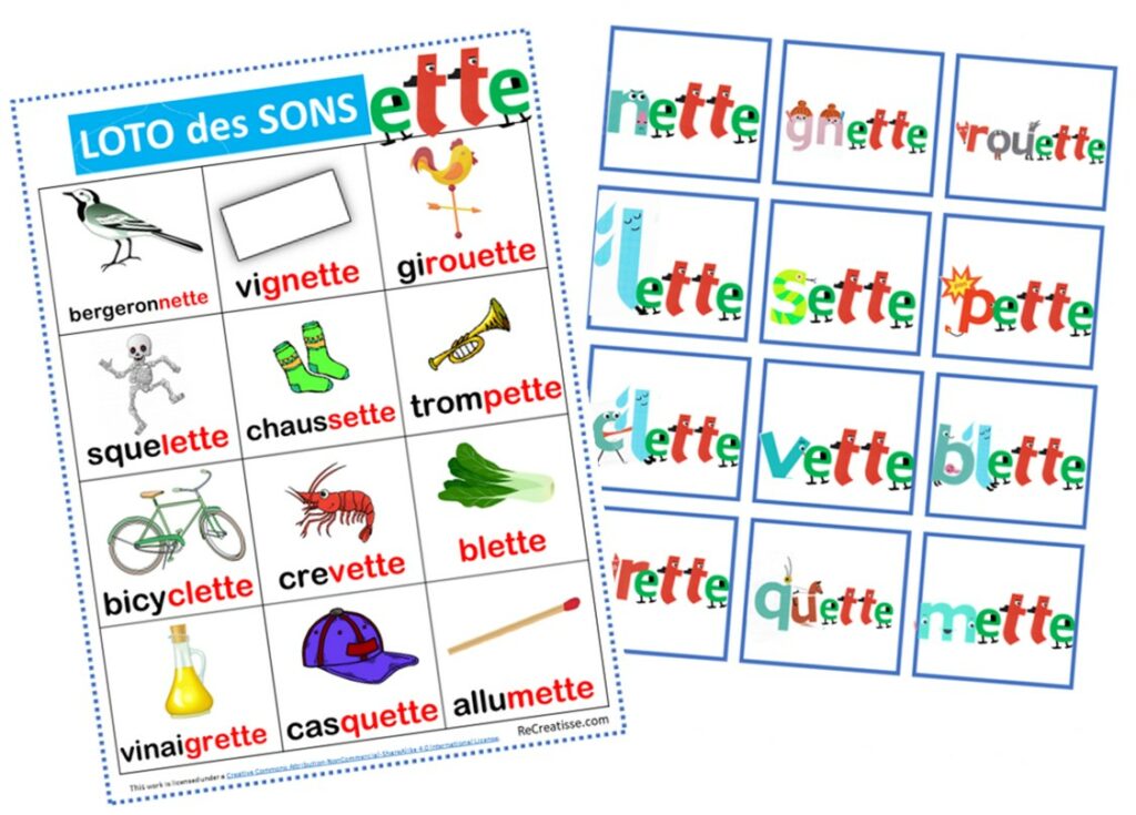 Je joue et j'apprends : LOTO DES SONS • ReCreatisse