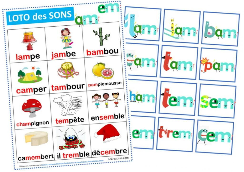 Je joue et j'apprends : LOTO DES SONS • ReCreatisse