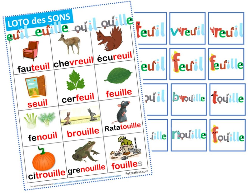 Je joue et j'apprends : LOTO DES SONS • ReCreatisse