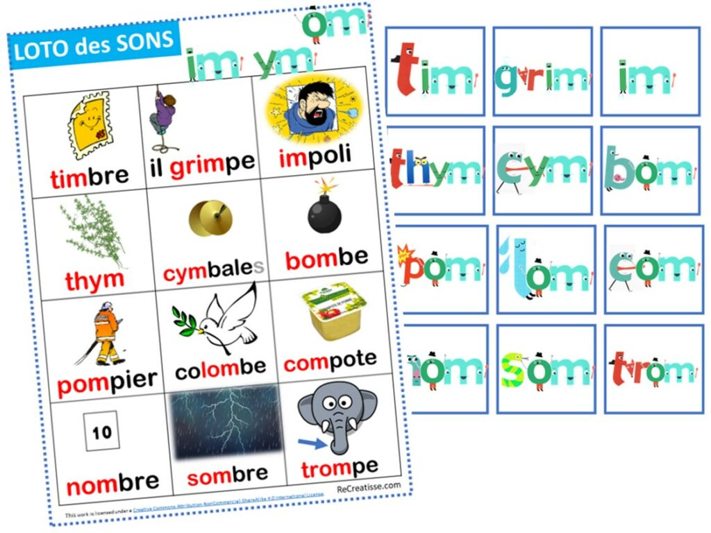 Je joue et j'apprends : LOTO DES SONS • ReCreatisse