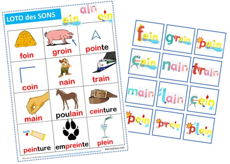 Je joue et j'apprends : LOTO DES SONS • ReCreatisse