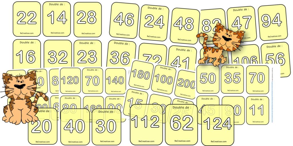 Les doubles - jeux de cartes CP/CE1/CE2 • ReCreatisse