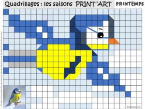 Reproductions sur quadrillages : le printemps • ReCreatisse