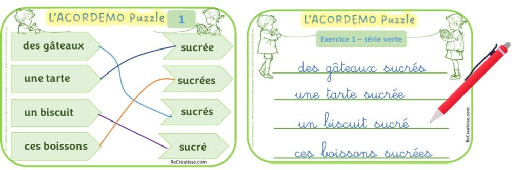 Ateliers grammaire : accord des mots • ReCreatisse