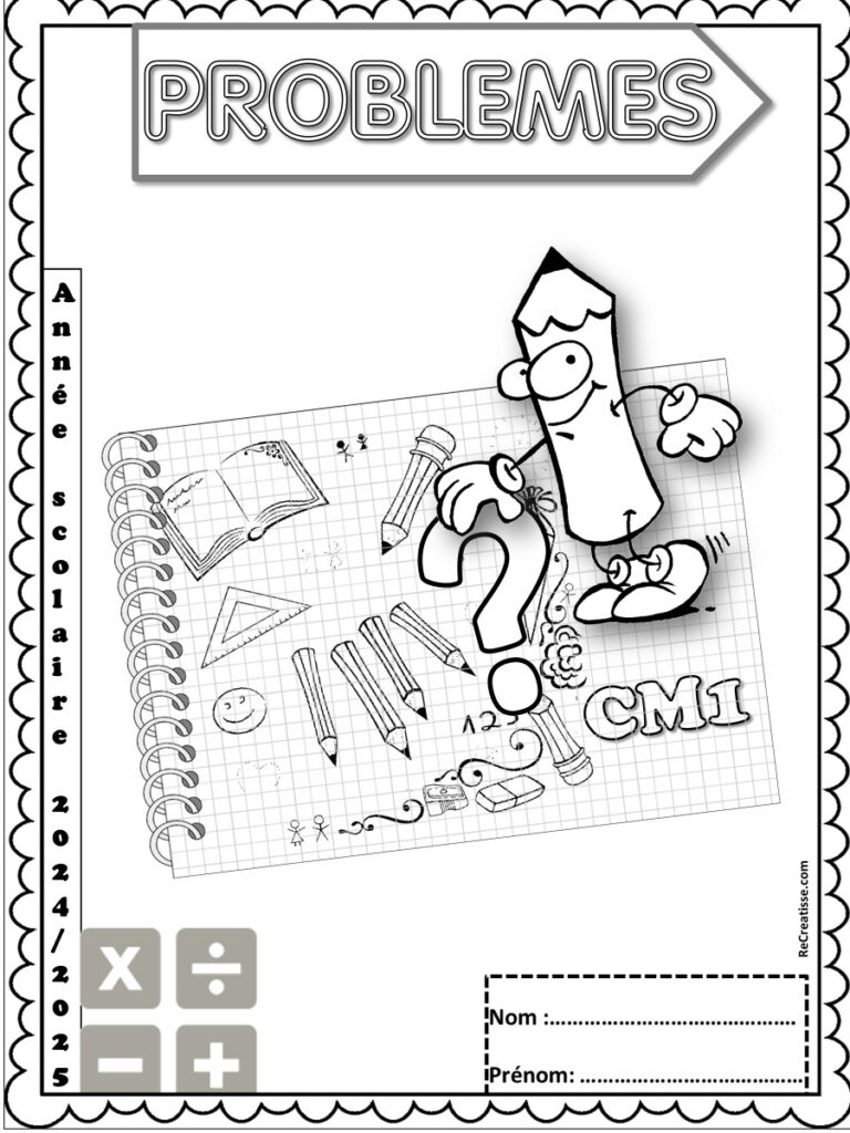 Pages de garde CM1 - CM2 • ReCreatisse