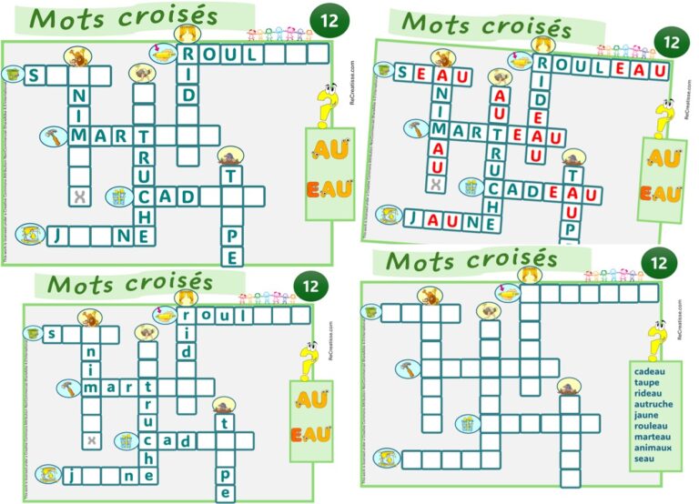 Mes premiers mots croisés • ReCreatisse