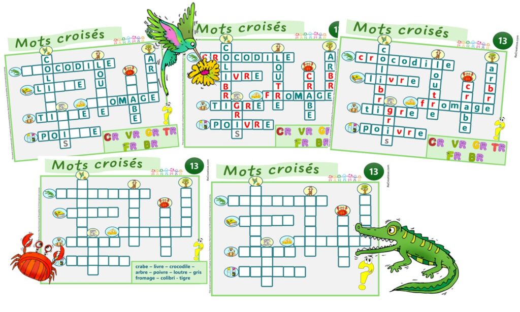 Mes premiers mots croisés • ReCreatisse