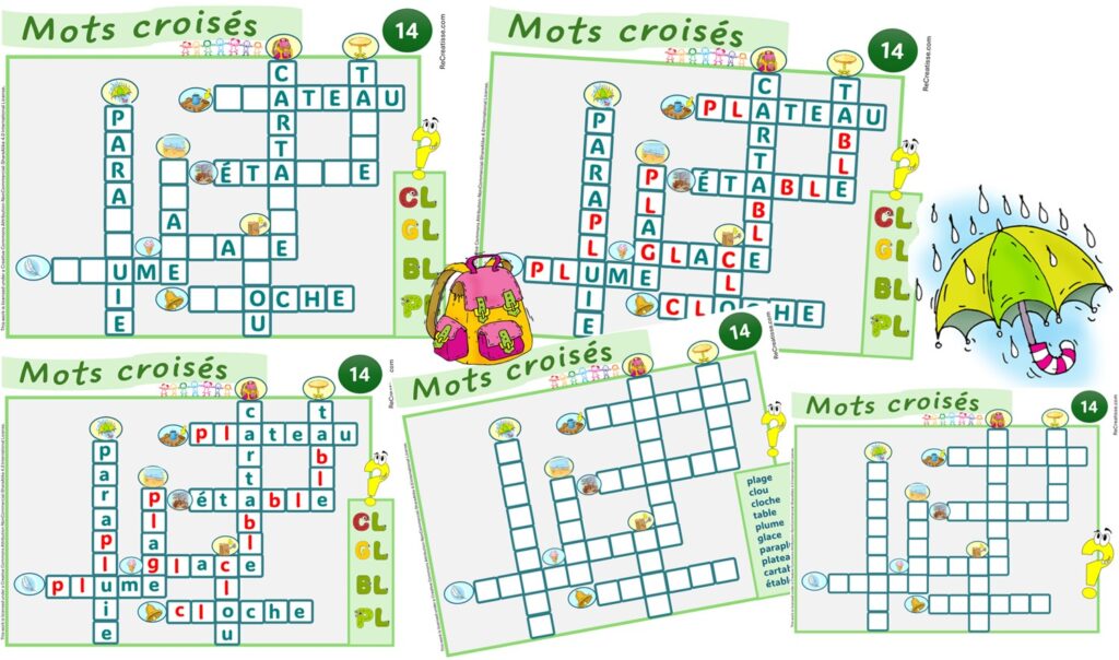 Mes premiers mots croisés • ReCreatisse