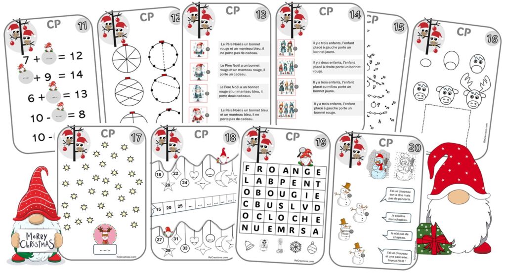 Les défis de l'Avent CP et CE1 • ReCreatisse
