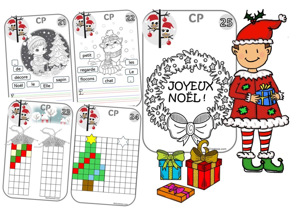 Les défis de l'Avent CP et CE1 • ReCreatisse