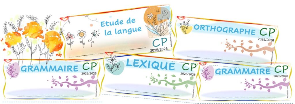 Pages de garde CP : formats étiquettes et pages • ReCreatisse