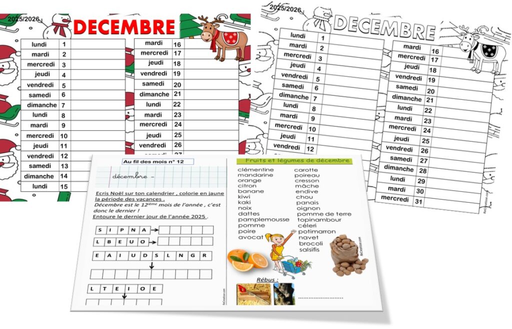 POUTRE du TEMPS et CALENDRIERS 2025/2026 • ReCreatisse